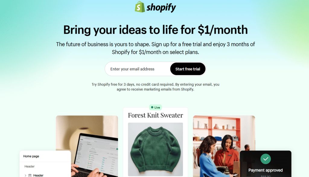 Shopify 1 Dollar For 3 Months — Get Access Now!
