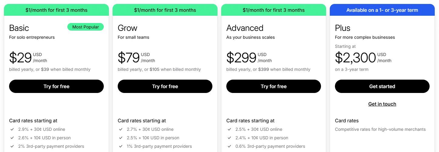 Shopify Pricing (2025) — Pro, Grow & Advanced Plans
